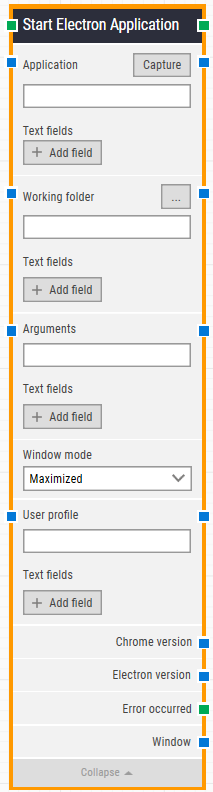 Start Electron Application | Electron Blocks | Leapwork Documentation